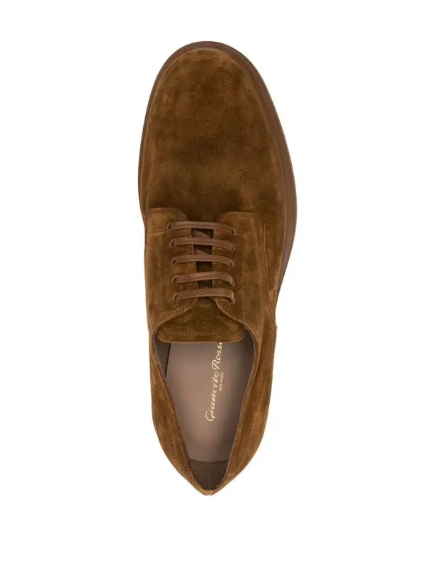 GIANVITO ROSSI William Suede Derby Shoes - Brown
