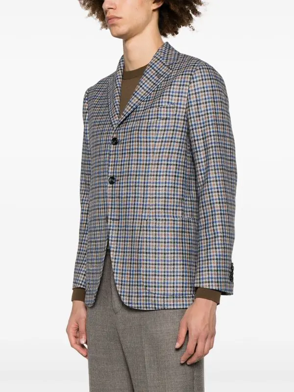 SARTORIO NAPOLI Plaid-check Single-breasted Blazer
