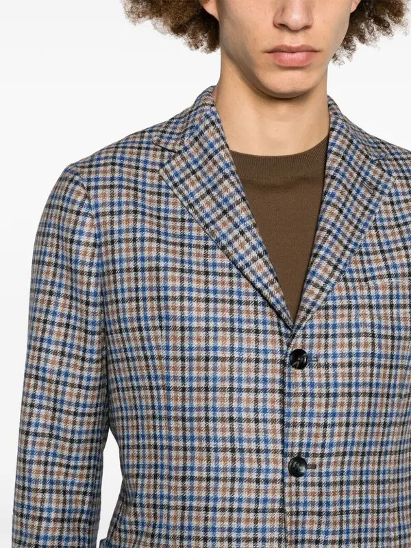 SARTORIO NAPOLI Plaid-check Single-breasted Blazer