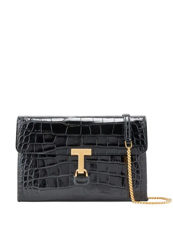 TOM FORD Monarch Crocodile-effect Shoulder Bag