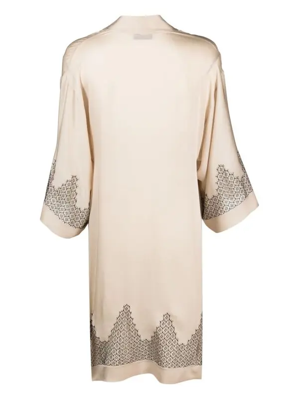 Carine Gilson Calais-caudry Lace Silk Robe
