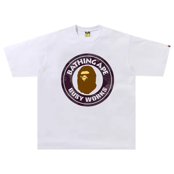 A BATHING APE Color Camo Busy Works Relaxed Tee /burgundy - White