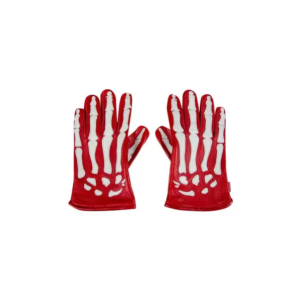 Supreme X Vanson Leather X-ray Gloves - Red