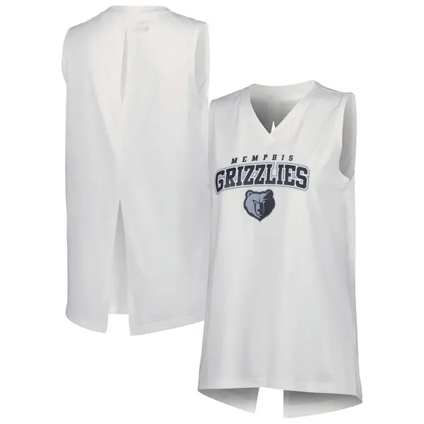 LEVELWEAR Memphis Grizzlies Paisley Peekaboo Tank Top - White