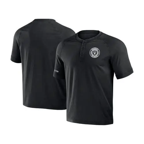 NFL X DARIUS RUCKER Collection Fanatics Las Vegas Raiders Washed Raglan Henley T-shirt - Black