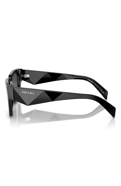 Prada 50mm Pillow Sunglasses - Black