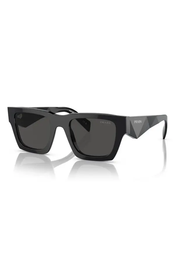 Prada 50mm Pillow Sunglasses - Black