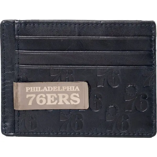 LUSSO Philadelphia 76ers Sanford Front Pocket Wallet With Money Clip - Navy