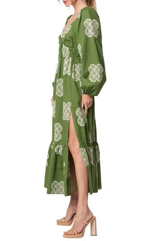 Ciebon Serbita Medallion Embroidered Midi Dress In Green - 70% Off |  Editorialist