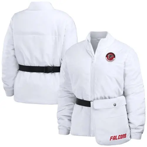 WEAR BY ERIN ANDREWS Atlanta Falcons Packaway Full-zip Puffer Jacket - White