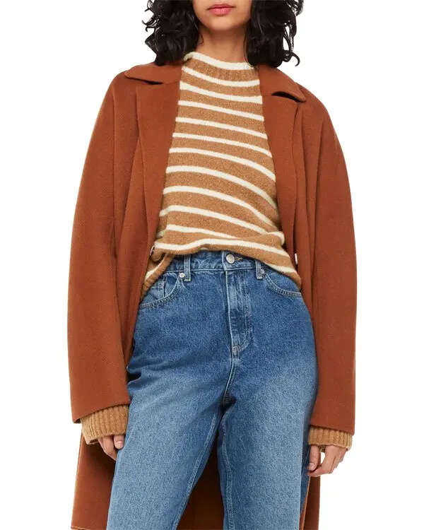 Whistles Striped Turtleneck Sweater