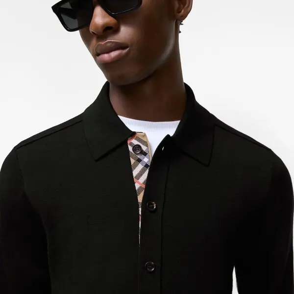 Burberry Wool Cardigan With Signature Check Placket