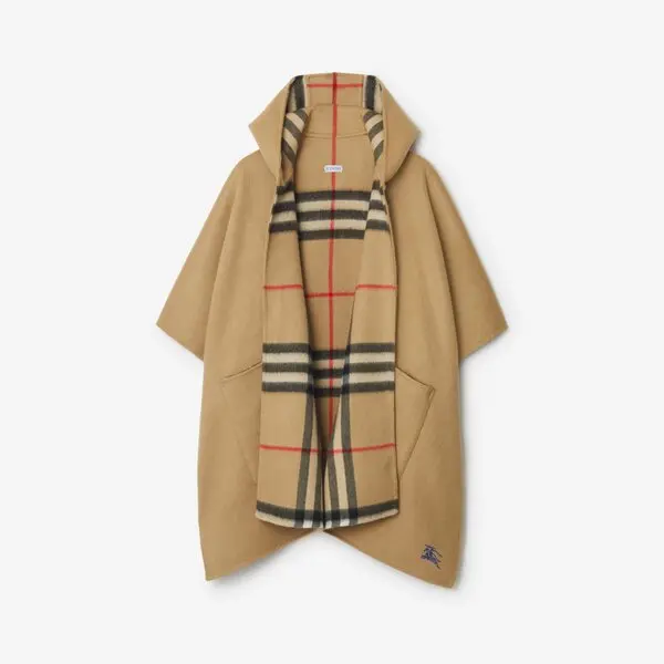 Burberry Ekd Cashmere Hooded Cape - Archive Beige