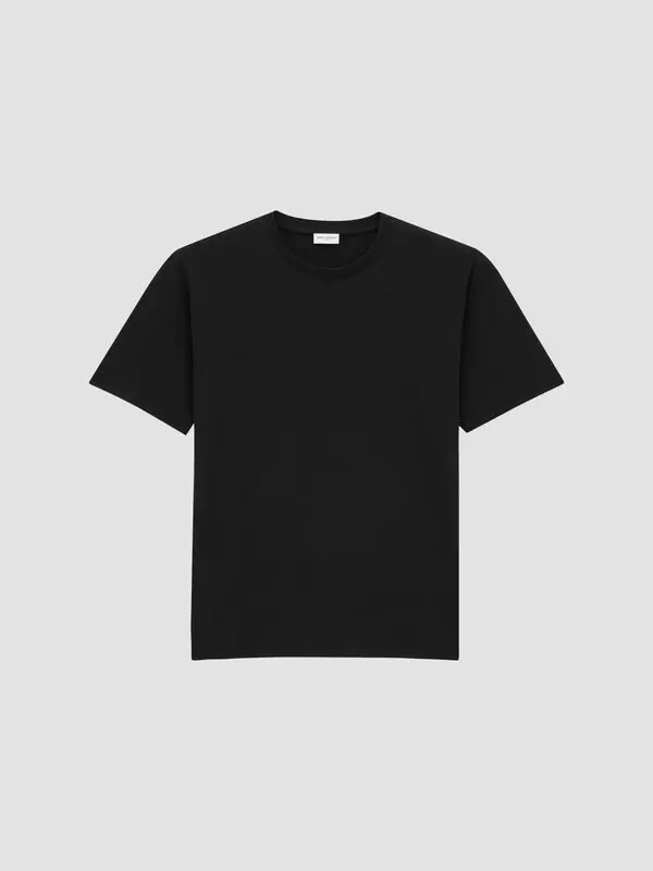 Saint Laurent Cassandre T-shirt In Pique - Black
