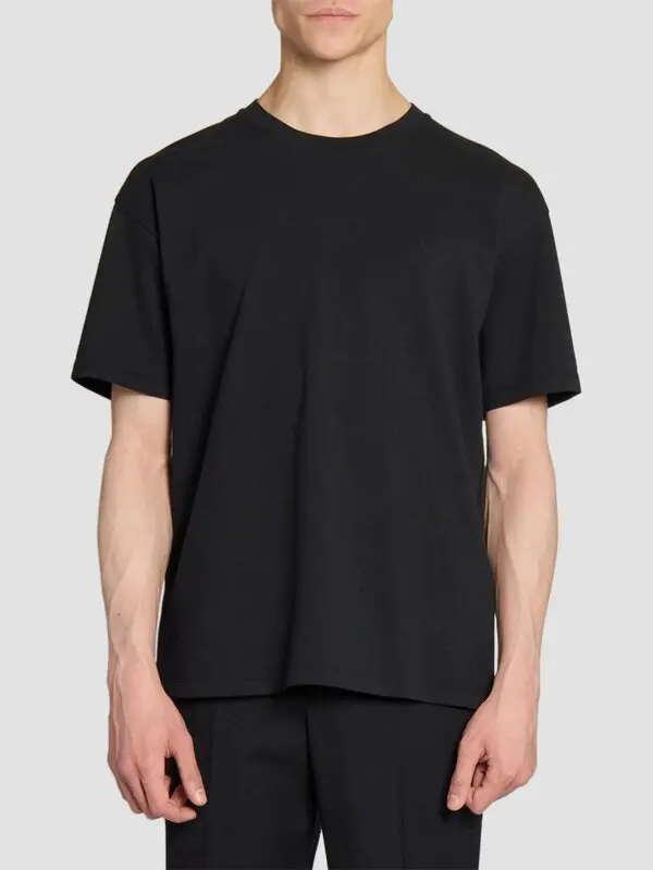 Saint Laurent Cassandre T-shirt In Pique - Black
