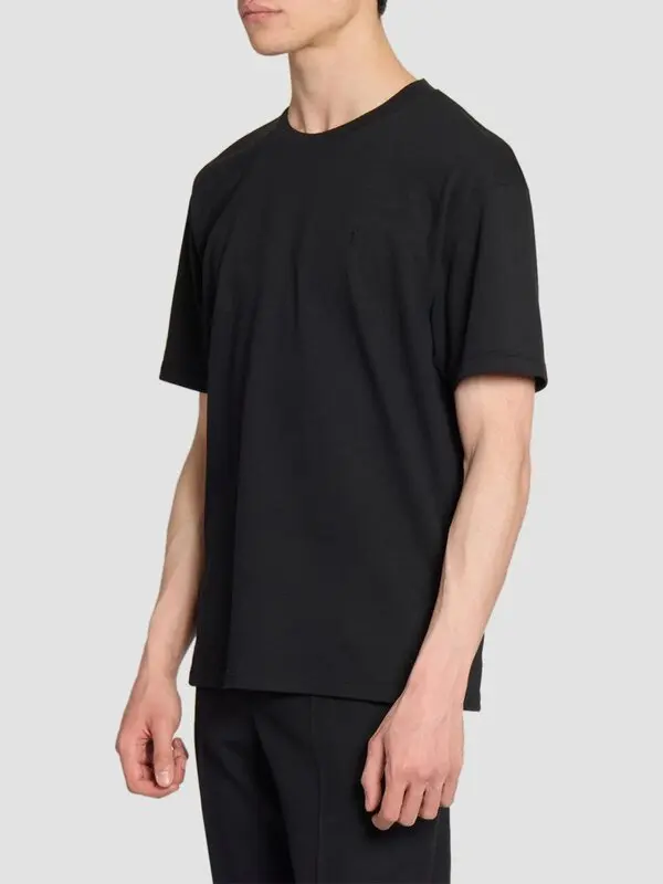Saint Laurent Cassandre T-shirt In Pique - Black