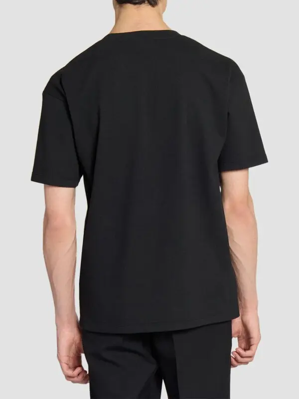 Saint Laurent Cassandre T-shirt In Pique - Black