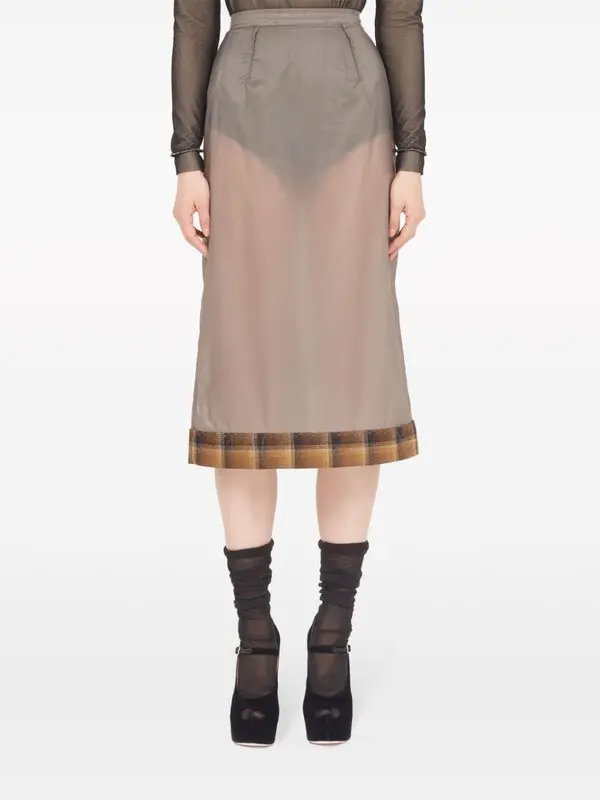 MAISON MARGIELA X Pendleton Semi-sheer Midi Skirt - Grey