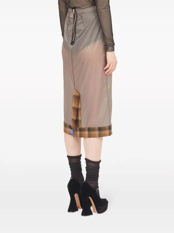 MAISON MARGIELA X Pendleton Semi-sheer Midi Skirt - Grey