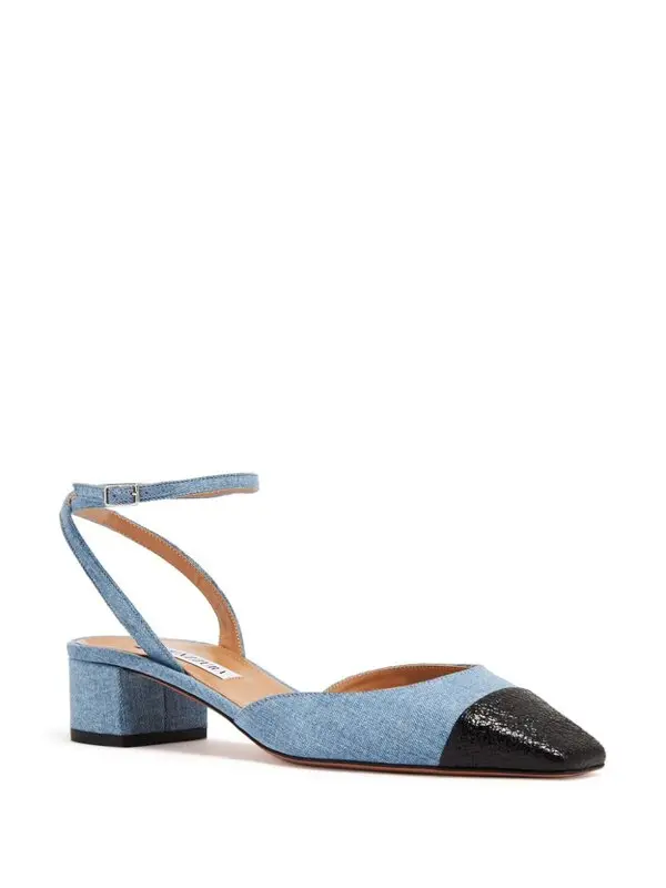 AQUAZZURA Square-toe Denim Pumps