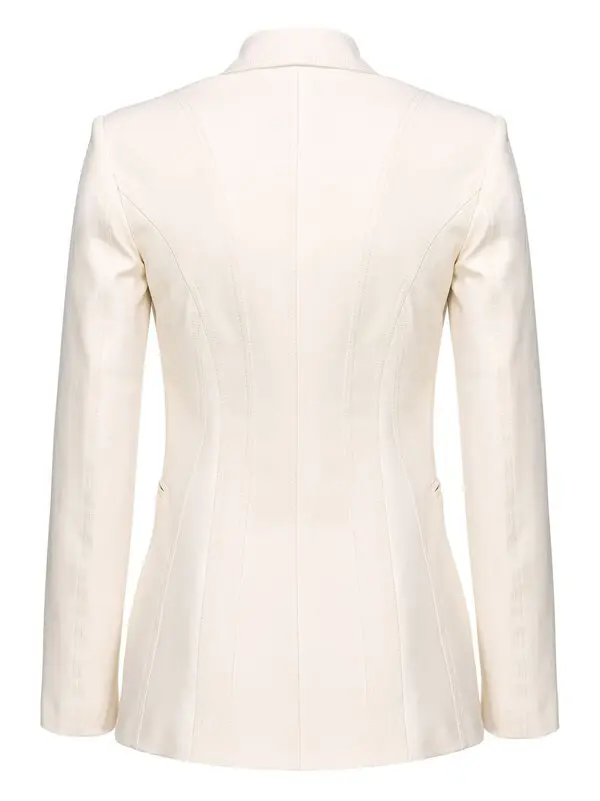 Pinko Single-breasted Cotton Blazer - White