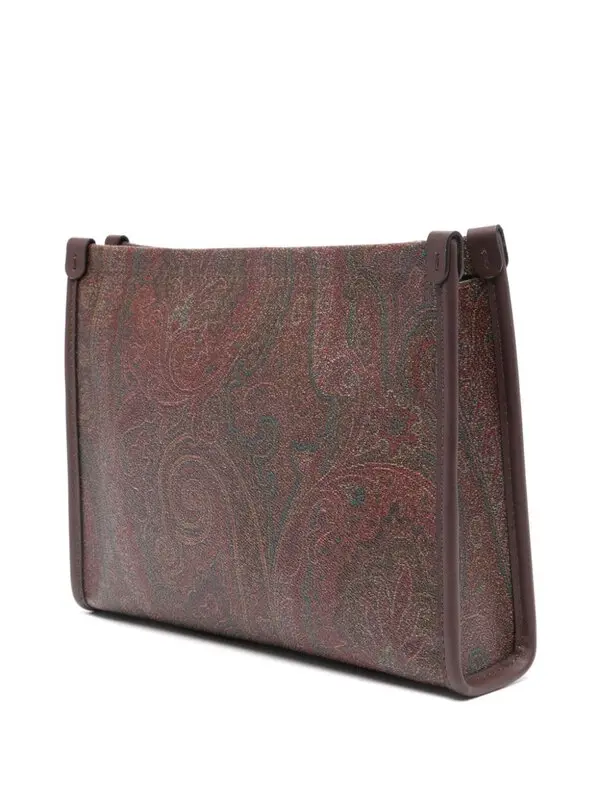 Etro Medium Arnica Pouch With Pegaso Detail - Brown