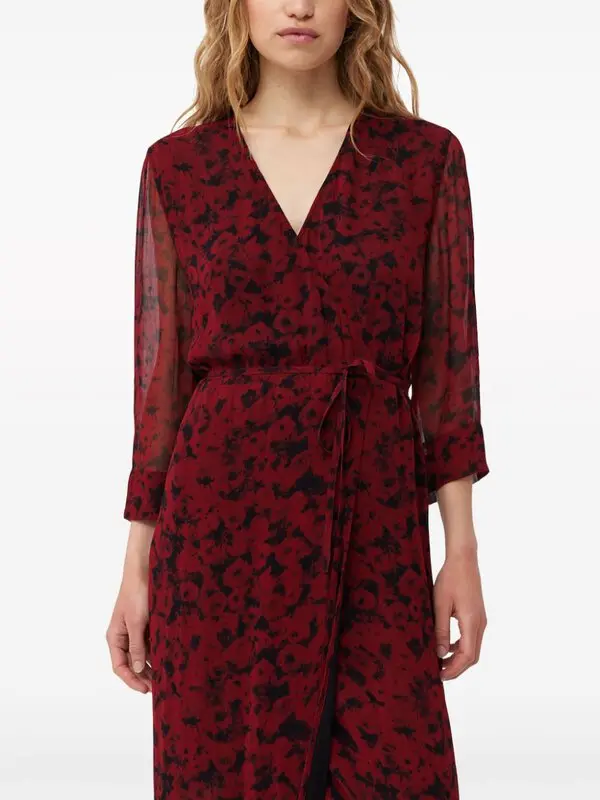GANNI Botanical-print Wrap Midi Dress