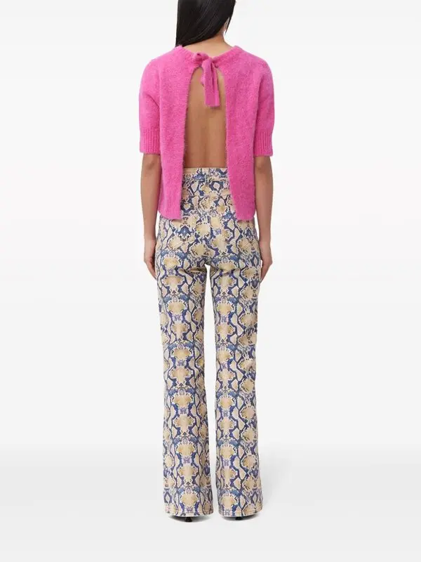 GANNI Graphic-print Straight-leg Jeans