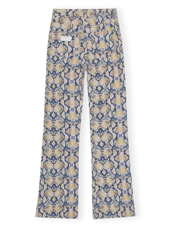GANNI Graphic-print Straight-leg Jeans