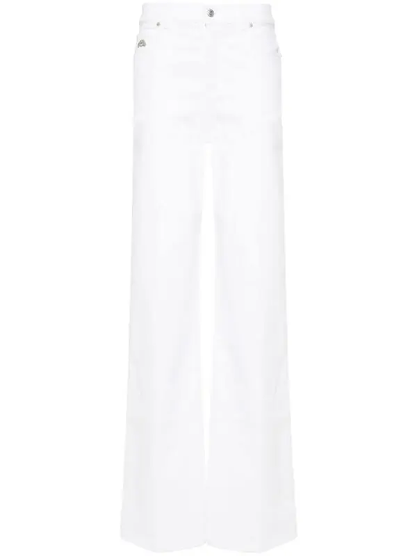 Alexander McQueen Logo-plaque Wide Leg Jeans - White