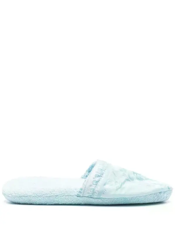 Versace Medusa Print Cotton Slippers - Blue
