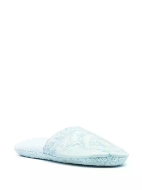 Versace Medusa Print Cotton Slippers - Blue