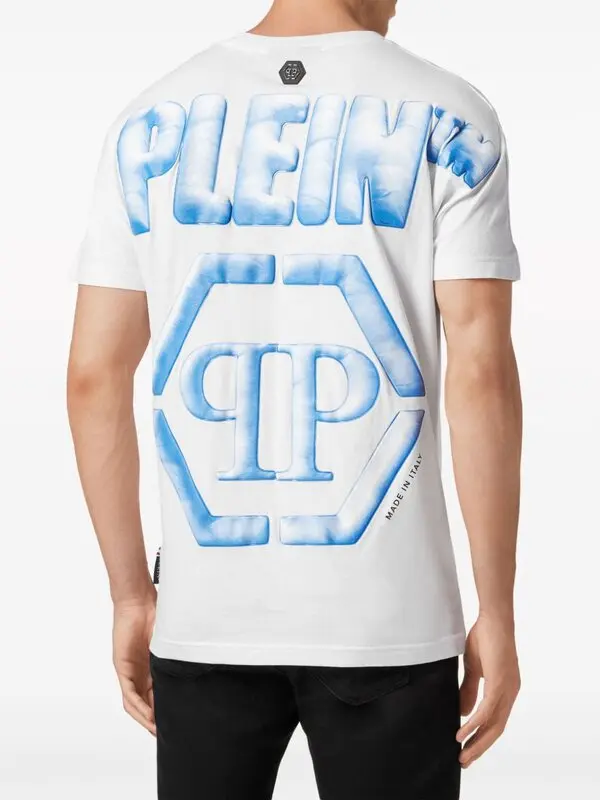 Philipp Plein Ss Hexagon-print Cotton T-shirt - White