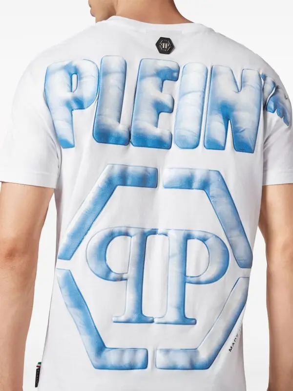Philipp Plein Ss Hexagon-print Cotton T-shirt - White