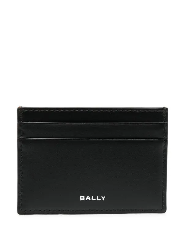 Bally Stripe-detail Leather Card Holder - Brown