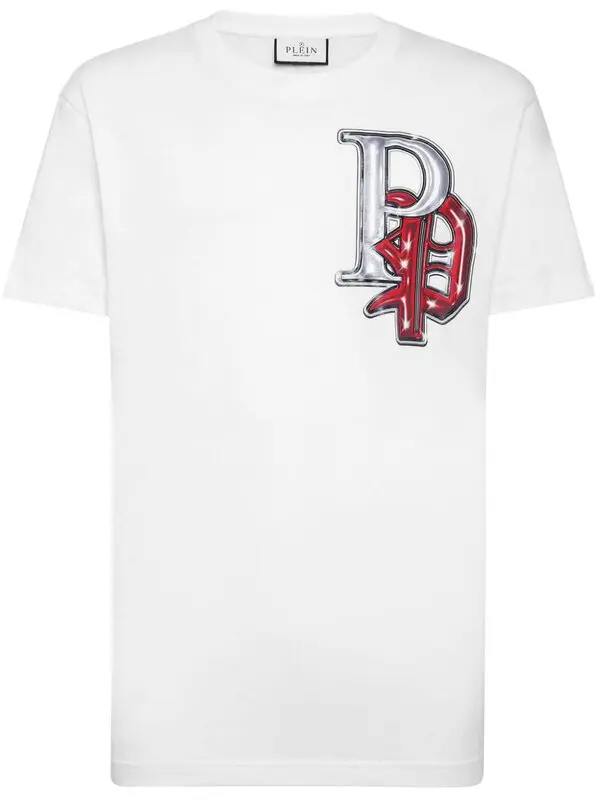 Philipp Plein Gothic Plein Cotton T-shirt - White
