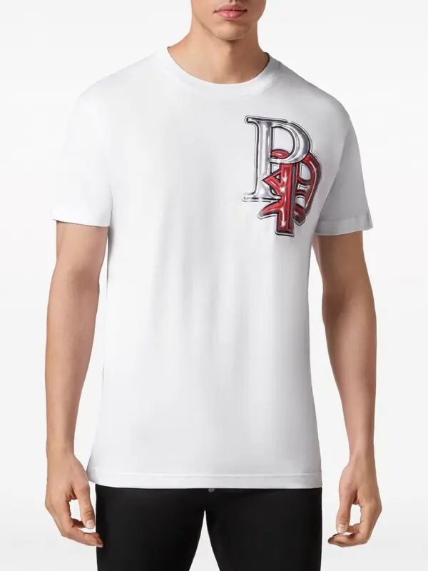 Philipp Plein Gothic Plein Cotton T-shirt - White