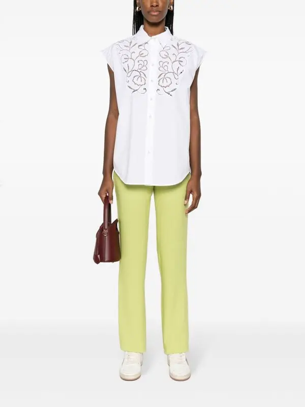 P.a.r.o.s.h Canyox Crochet-detailed Shirt - White