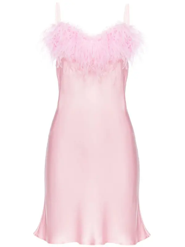 Sleeper Boheme Feather-trim Minidress