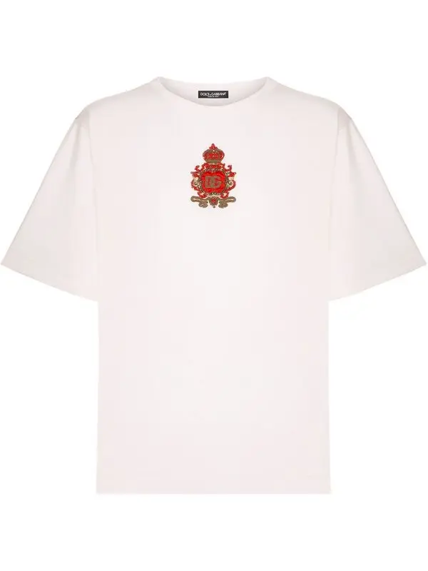 Dolce & Gabbana Heraldic-patch Silk T-shirt