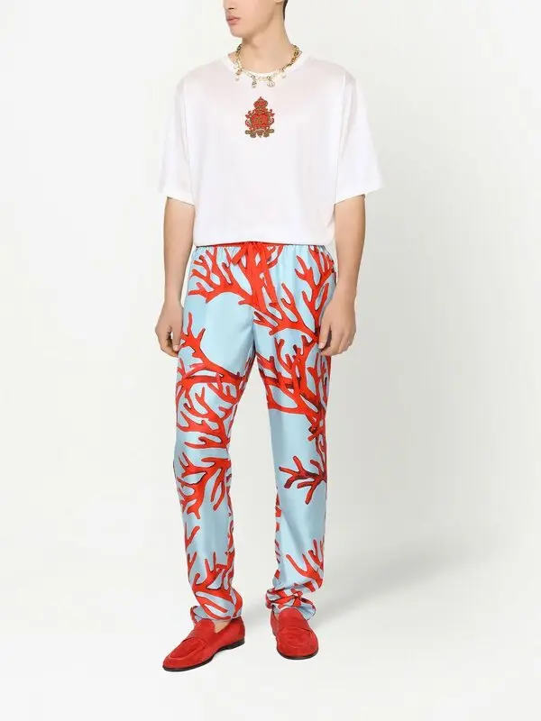 Dolce & Gabbana Heraldic-patch Silk T-shirt