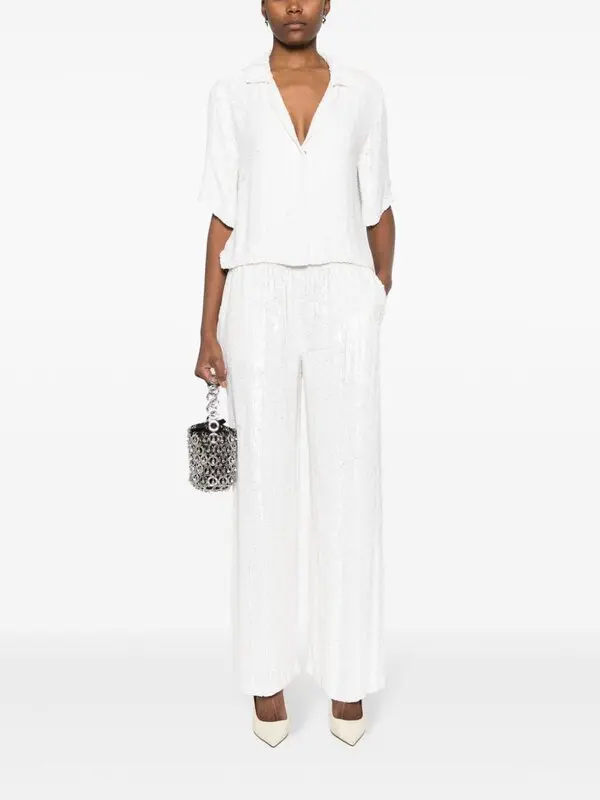 P.a.r.o.s.h Glare Sequin Trousers - White