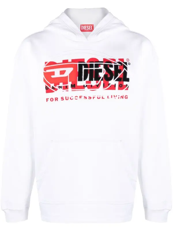 DIESEL® S-baxt Cotton Hoodie - White