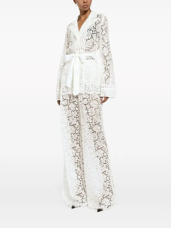 Dolce & Gabbana Floral-lace Palazzo Pants