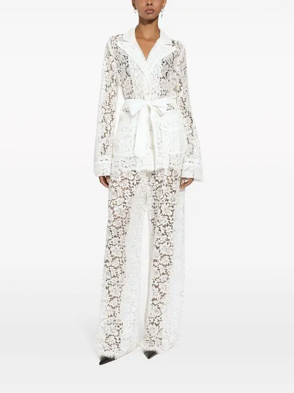 Dolce & Gabbana Floral-lace Palazzo Pants