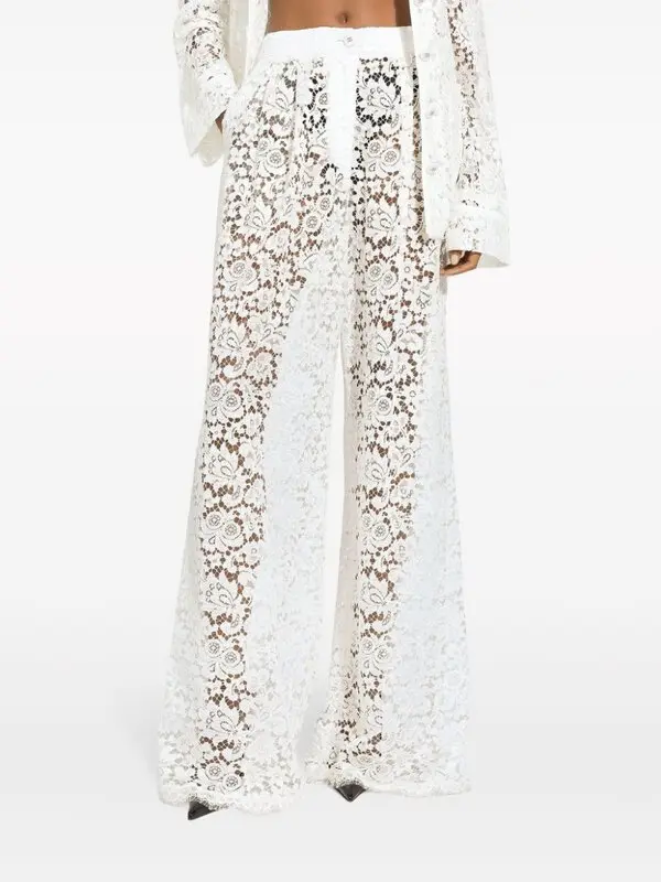 Dolce & Gabbana Floral-lace Palazzo Pants
