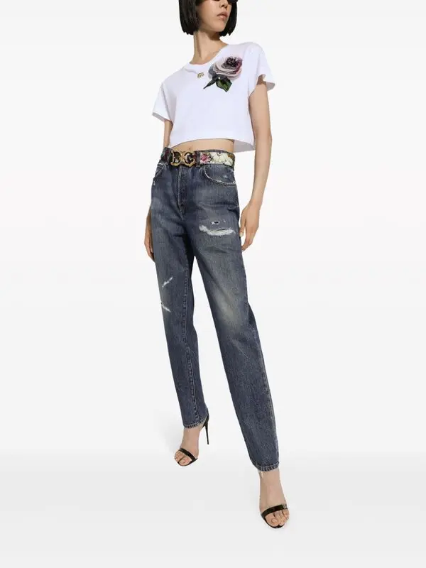 Dolce & Gabbana Ripped Boyfriend Jeans - Blue