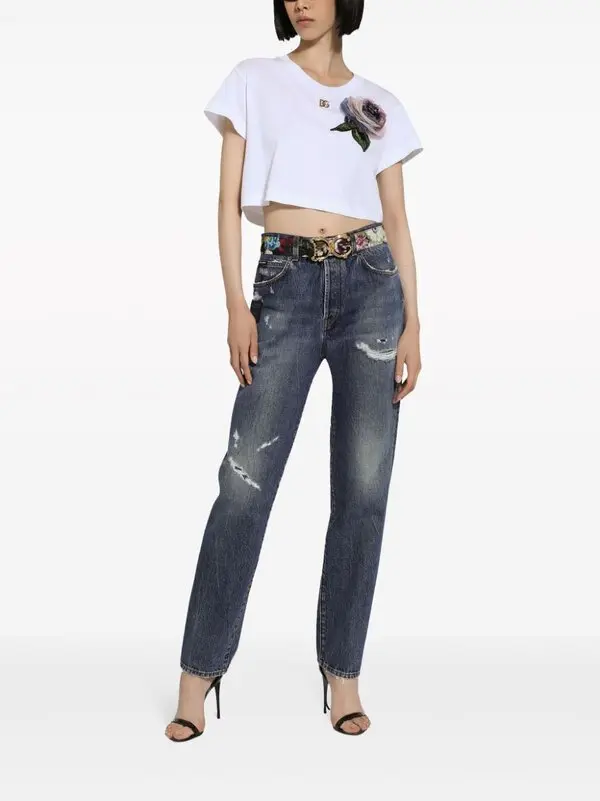 Dolce & Gabbana Ripped Boyfriend Jeans - Blue