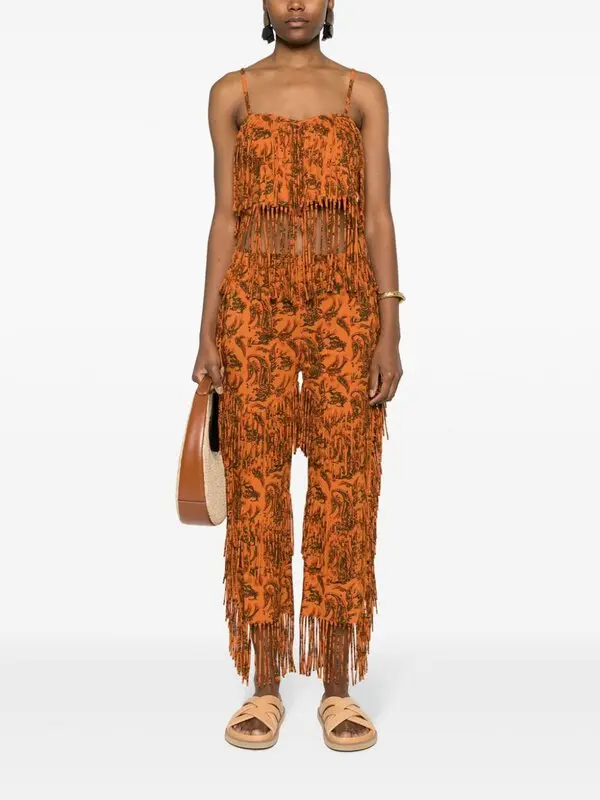 Alanui Monsoon Paisley-print Cropped Top
