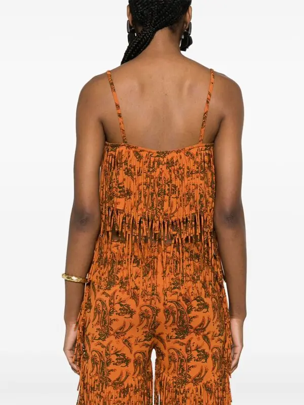 Alanui Monsoon Paisley-print Cropped Top